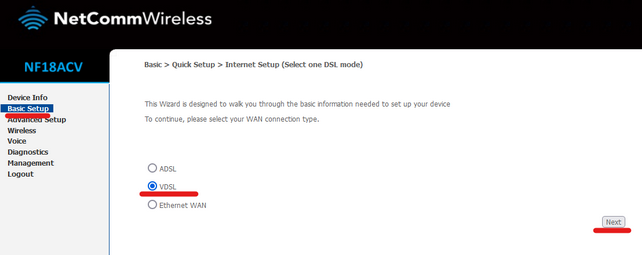 Netcomm Modem DSL Service Configuration - Superloop