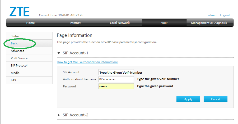 ZTE modem guide - DSL