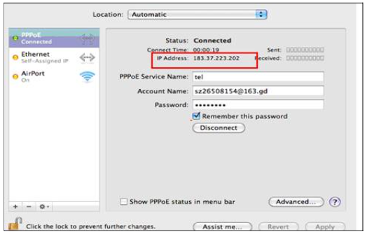 Setting up an Isolation Test or Dial-Up Connection for Direct PPPoE for Mac