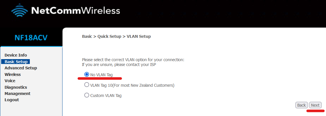 Netcomm Modem E-WAN Service Configuration - Superloop